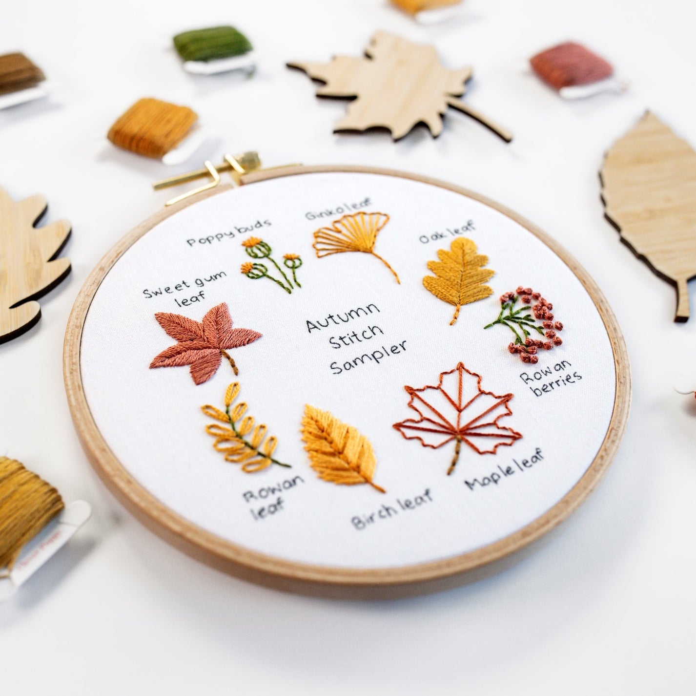 Autumn Leaf Stitch Sampler Beginner Kit | Clever Poppy