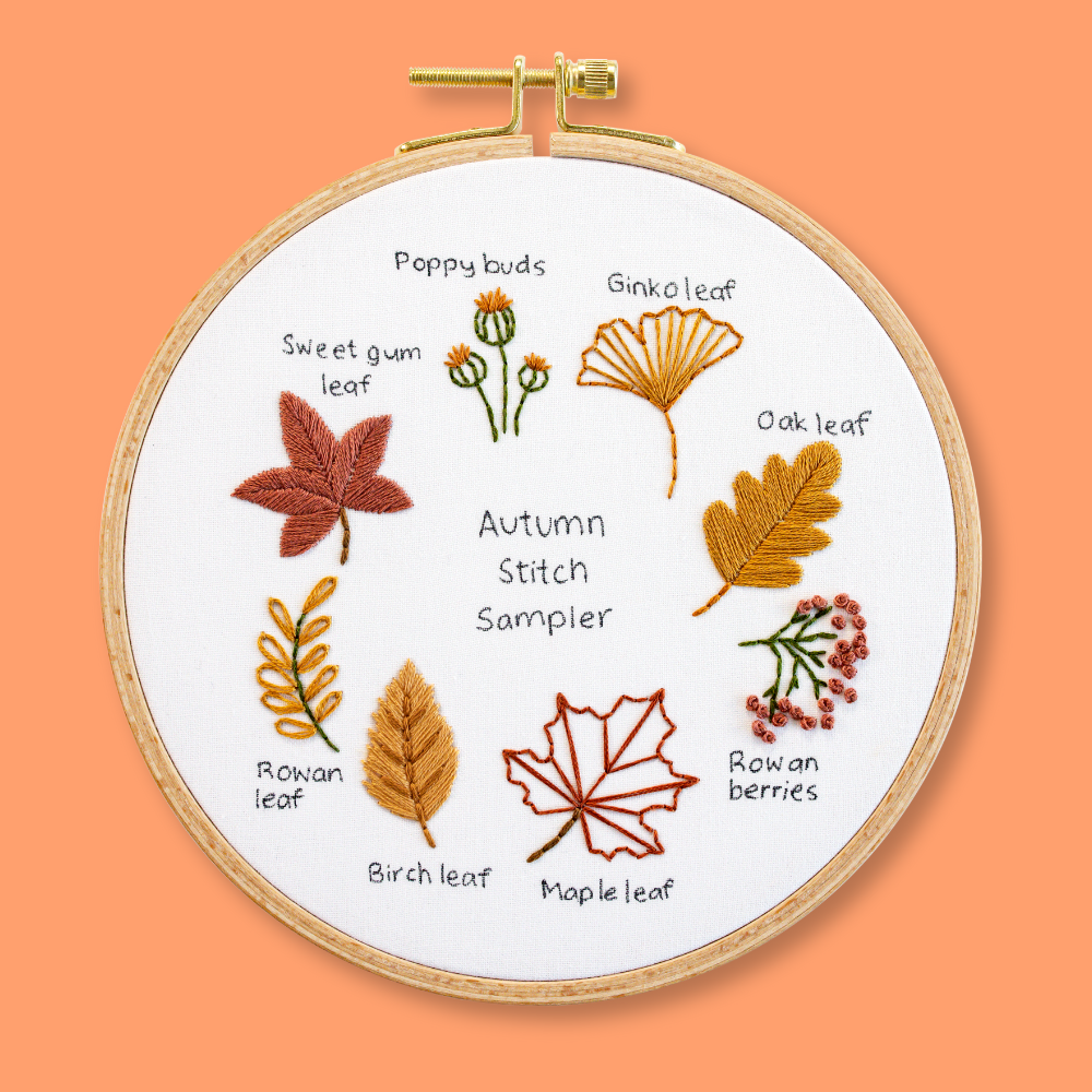 Autumn Leaf Stitch Sampler Beginner Kit | Clever Poppy