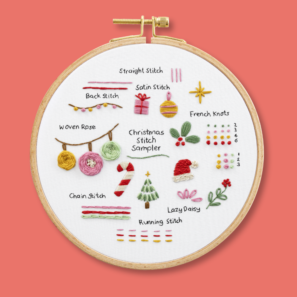 Christmas Stitch Sampler Beginner Kit | Clever Poppy