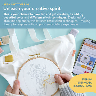 Bee Happy Tote Bag Beginner Kit | Clever Poppy