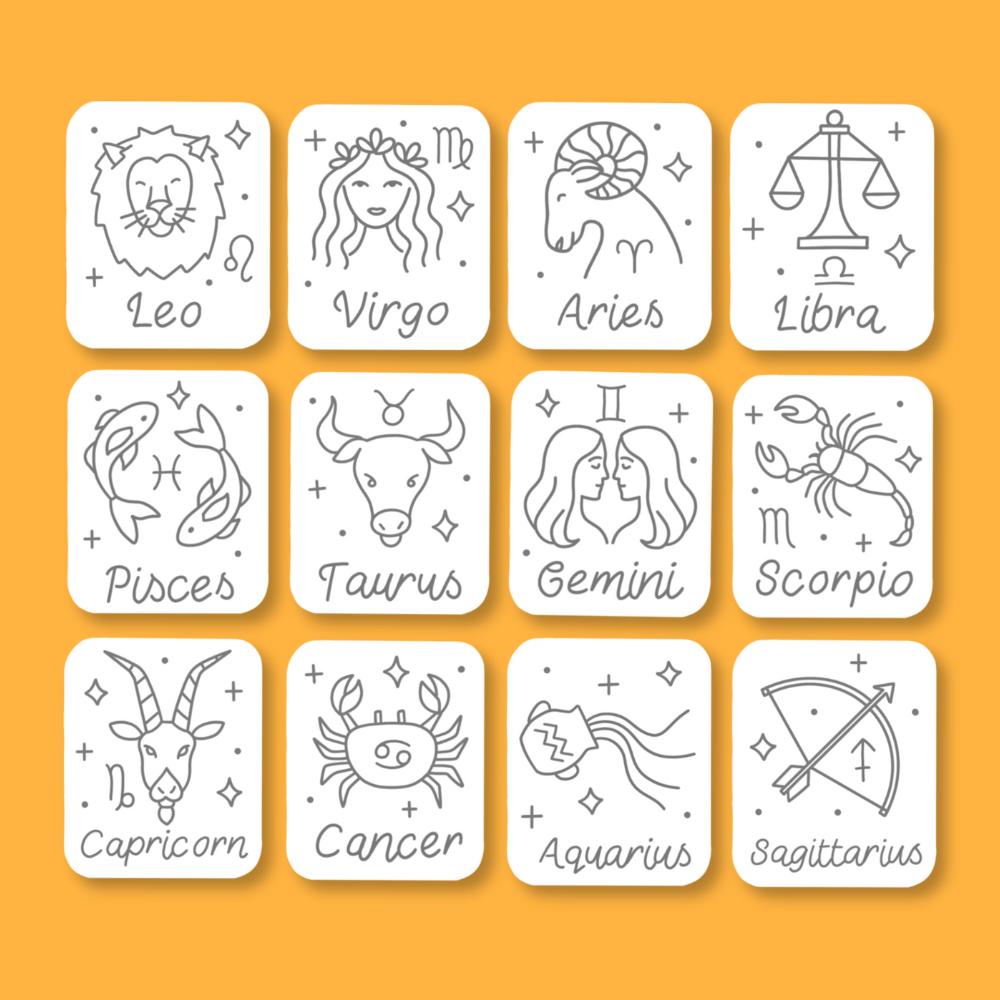 Zodiac Washaway Embroidery Sticker Pack | Clever Poppy