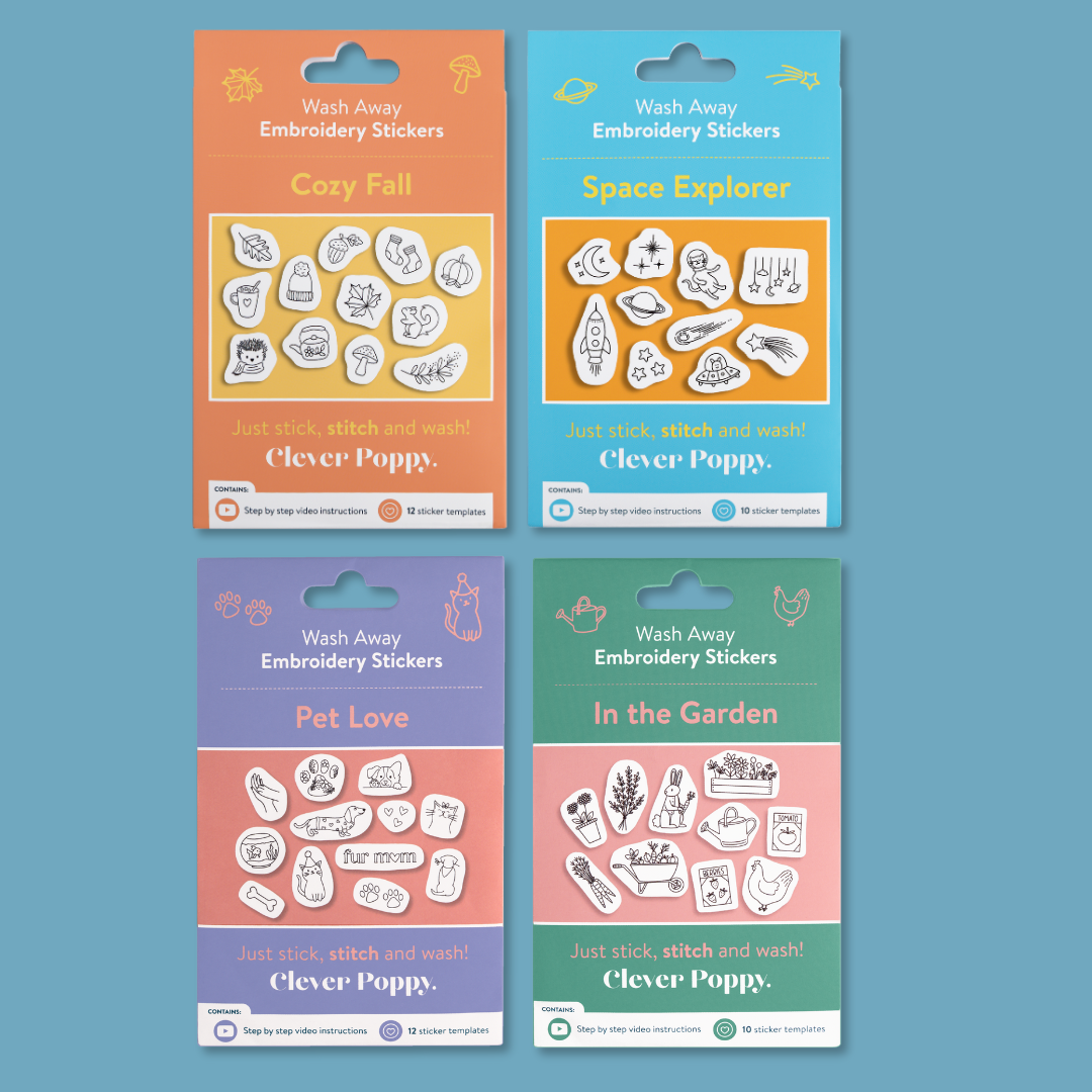Wash Away Stickers 4 Pack Bundle – Clever Poppy
